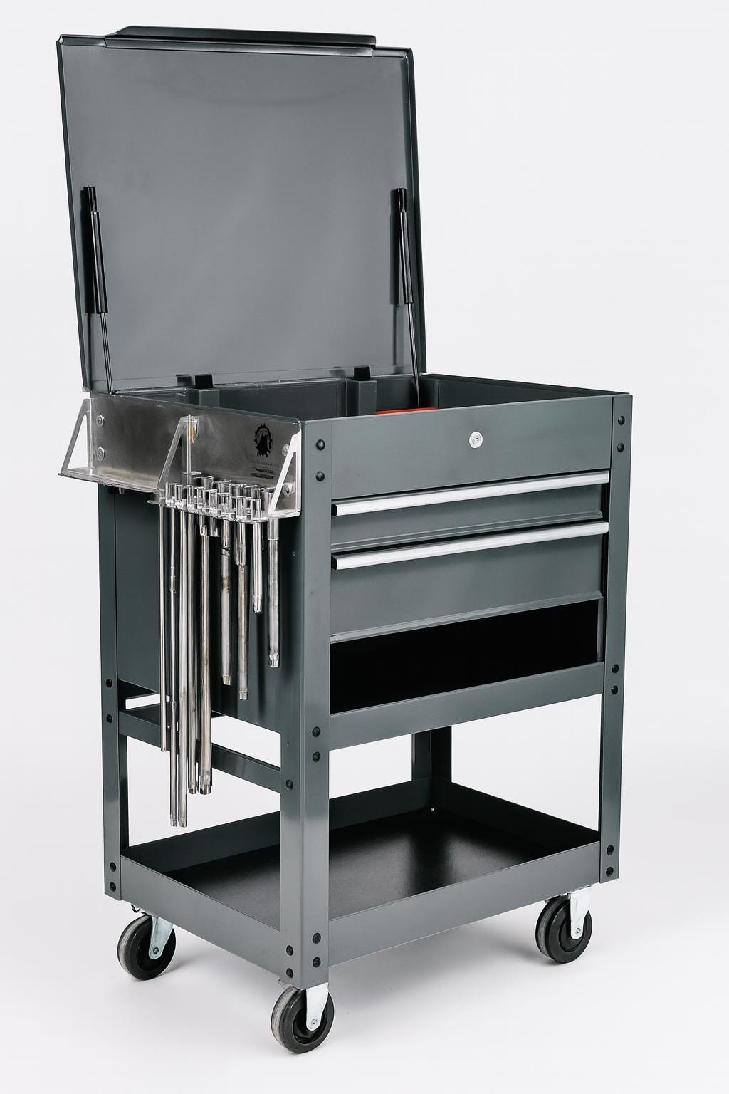 Stainless Steel Tool Cart Side Shelf – Socket Organizer, Air Tool Rack ...