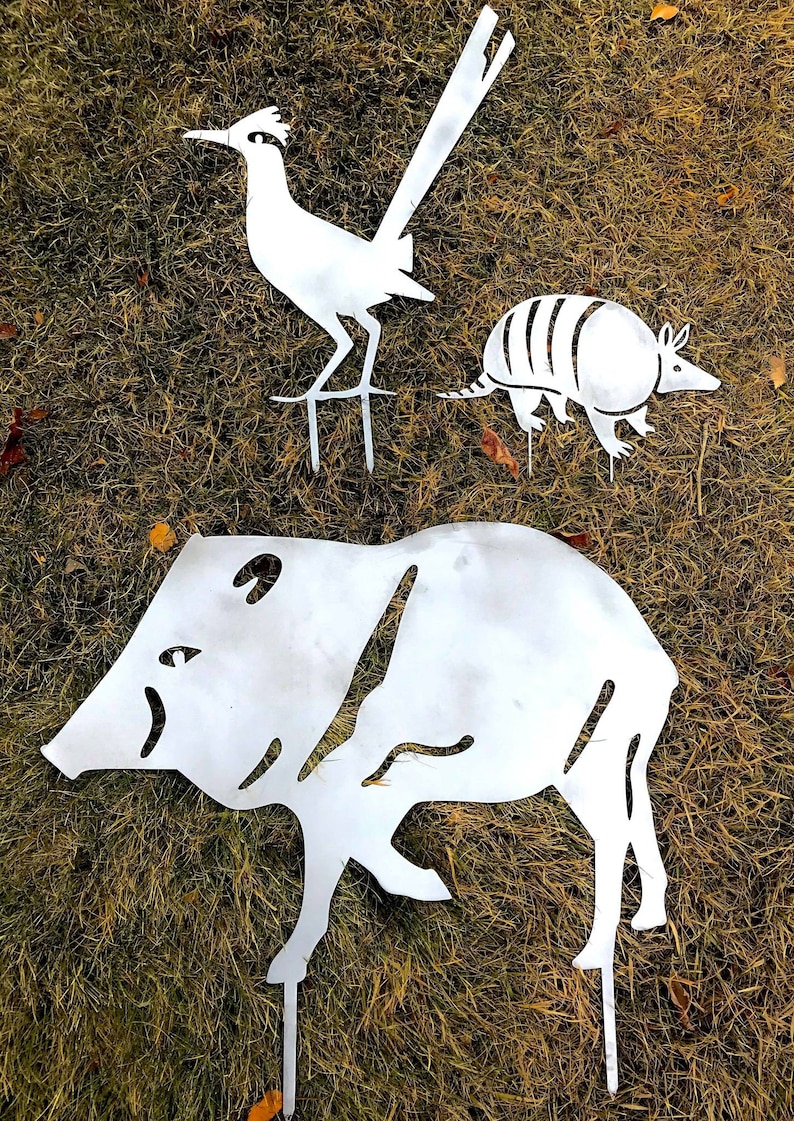 Metal Desert Yard Art: Saguaro Cactus, Roadrunner, Javelina, Armadillo ...