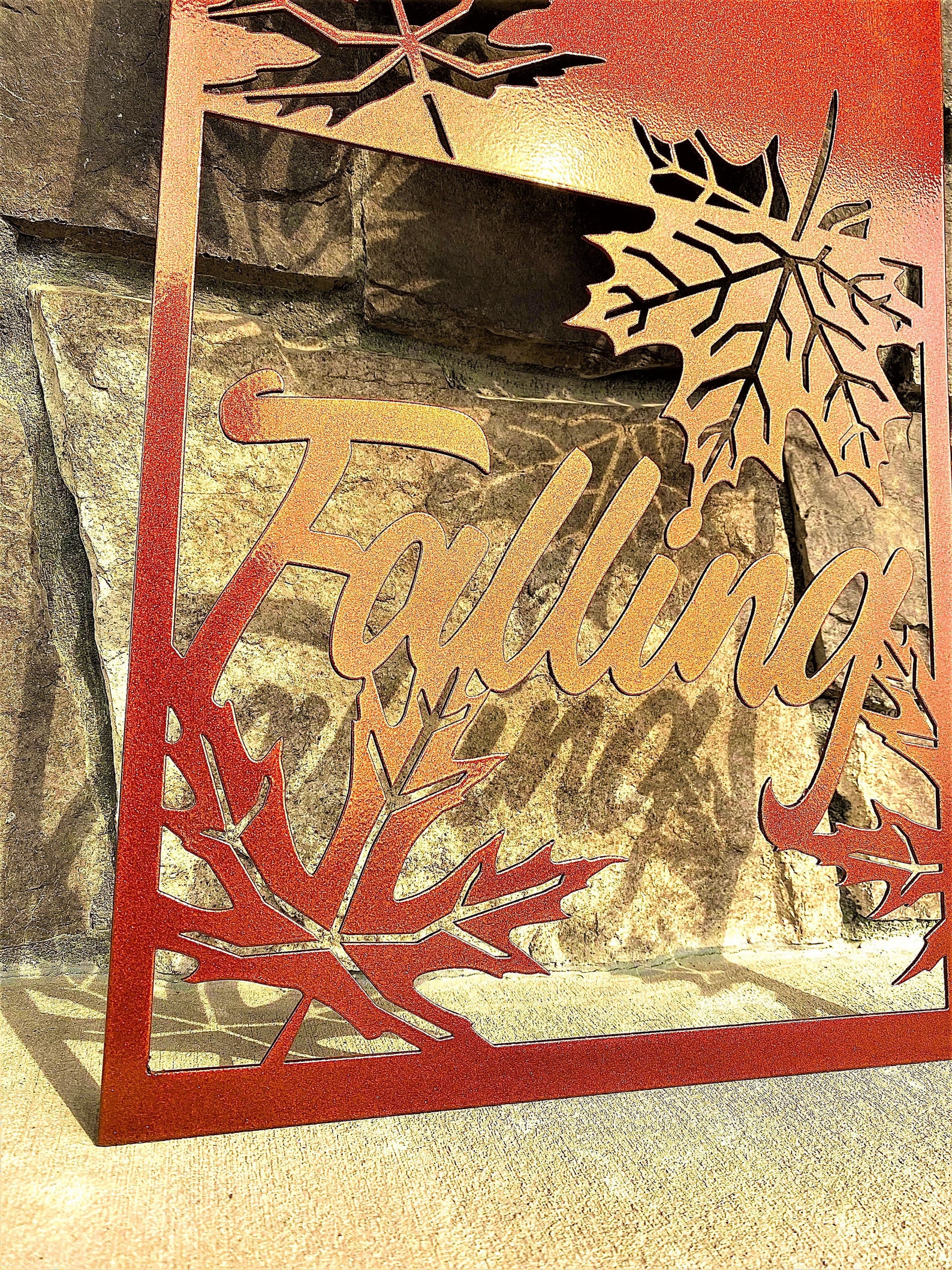 Autumn Leaves Wall Art Fall is Falling Metal Decoration | Etsy