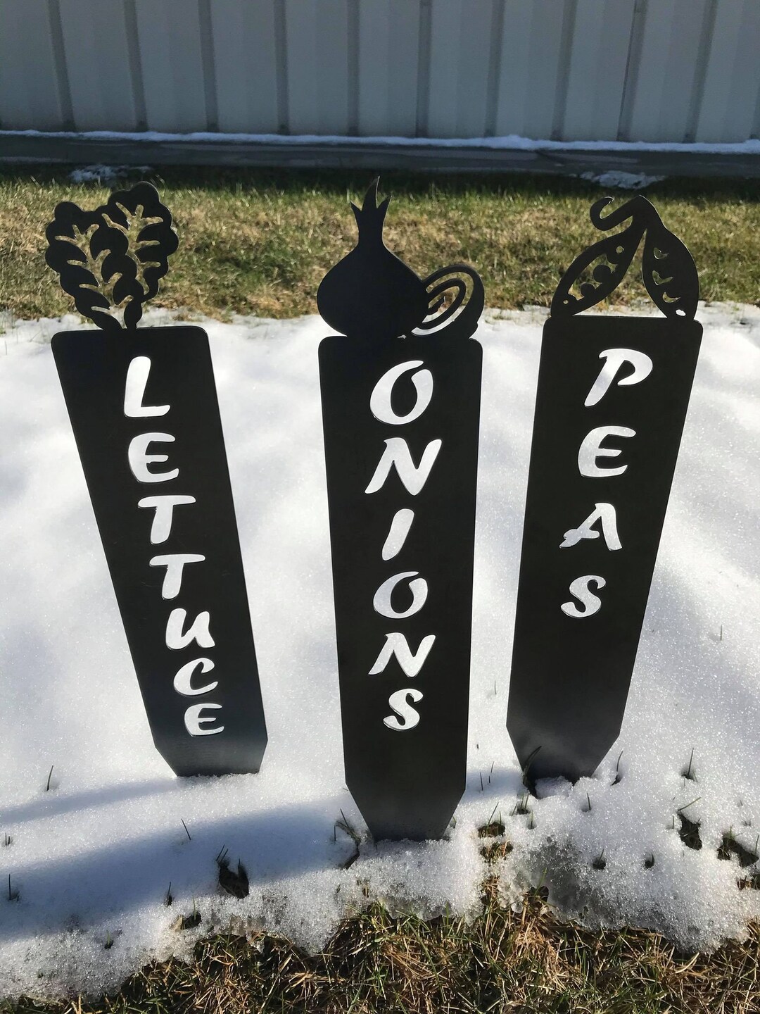Metal Garden Row Markers: Laser Cut Steel Plant Stakes - Etsy