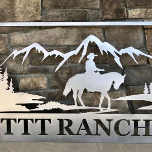 Ranch Entrance Metal Home Sign | High Definition Family Driveway Sign ...