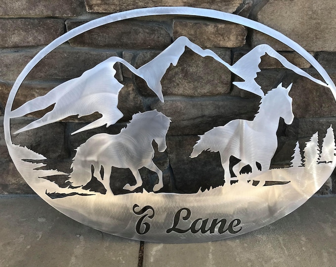 Ranch Entrance Metal Home Sign High Definition Family Driveway Sign ...