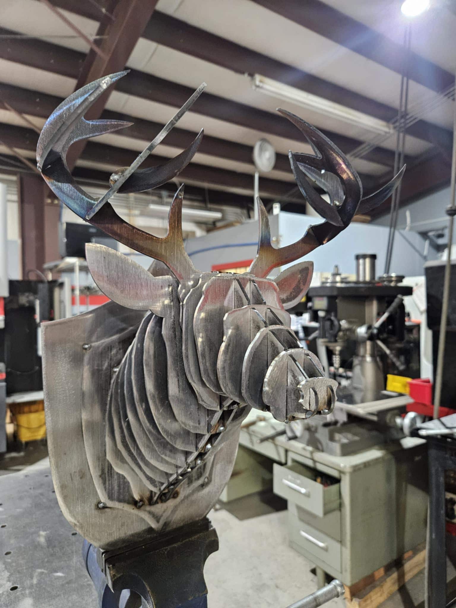 3D Weld-it Deer Head Puzzle Kit – Mild Steel Sculpture Project (1/8", 3 ...