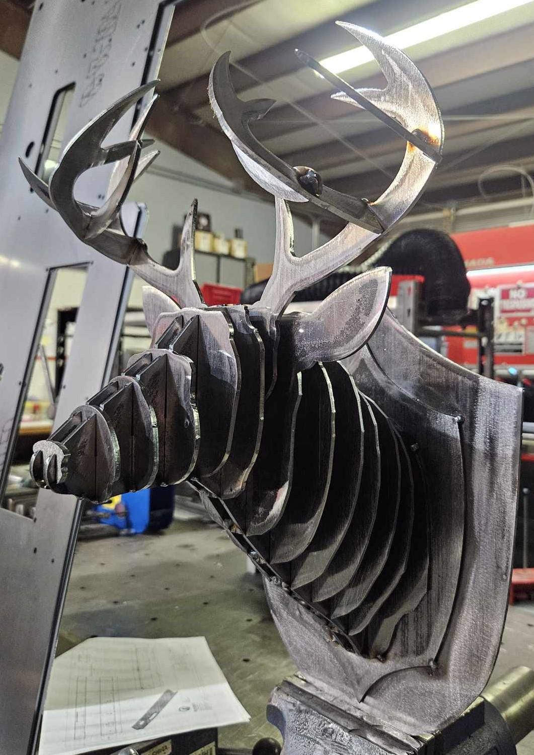 3D Metal Deer Mount DXF File: Weld-together CNC Project (digital ...