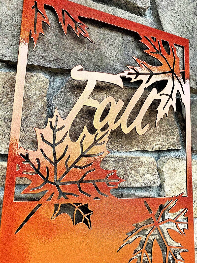 Autumn Leaves Wall Art Fall is Falling Metal Decoration - Etsy