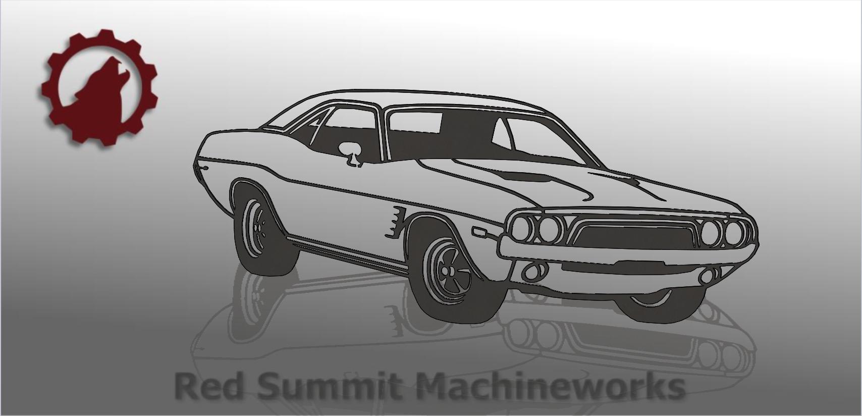 1960s Dodge Challenger DXF File: Laser Cut Muscle Car Sign (digital ...