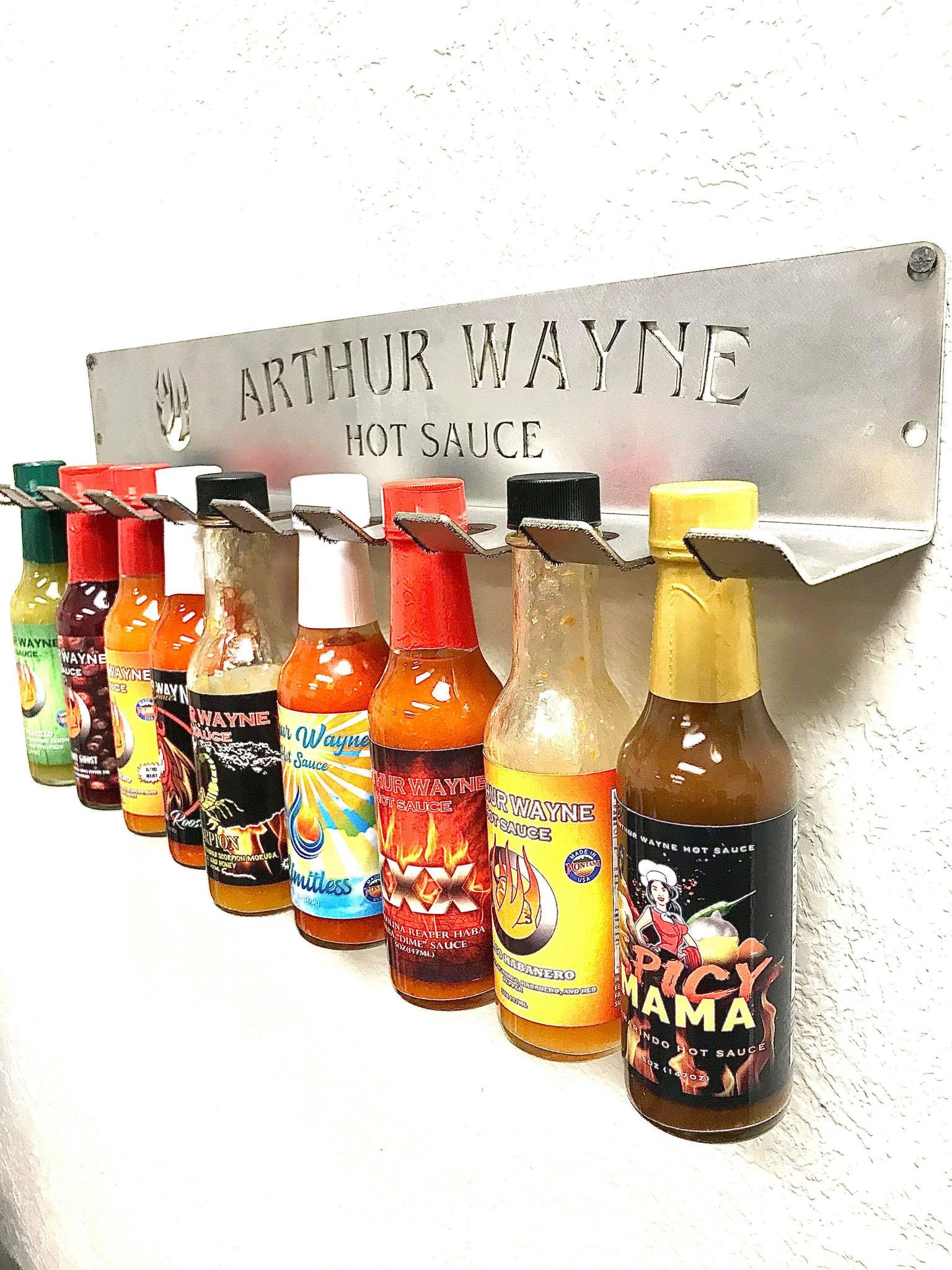 Hot Sauce Rack Stainless Steel Arthur Wayne Hot Sauce - Etsy UK