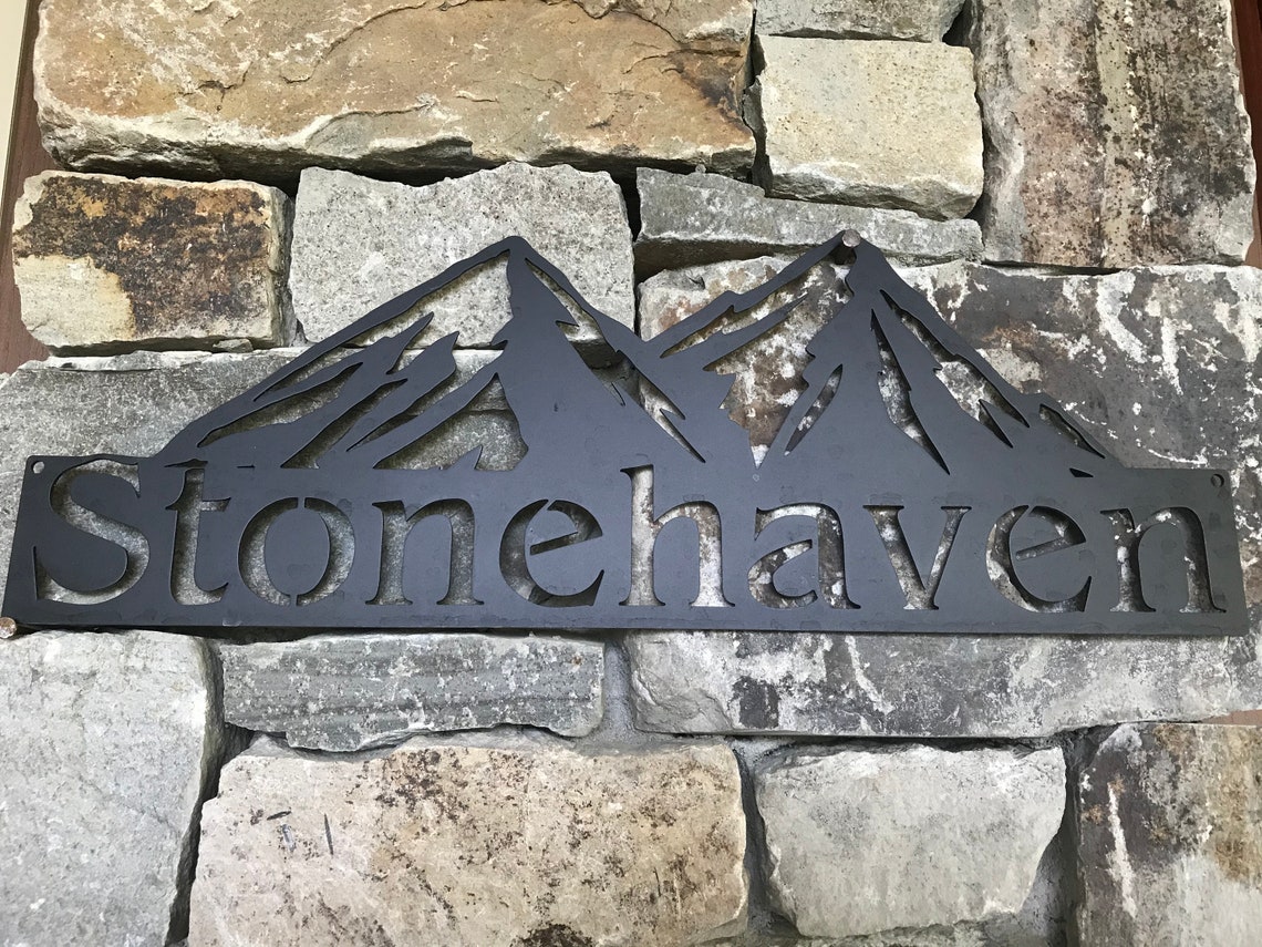 Metal Mountain Name Sign Entrance Sign for Home or Ranch High ...