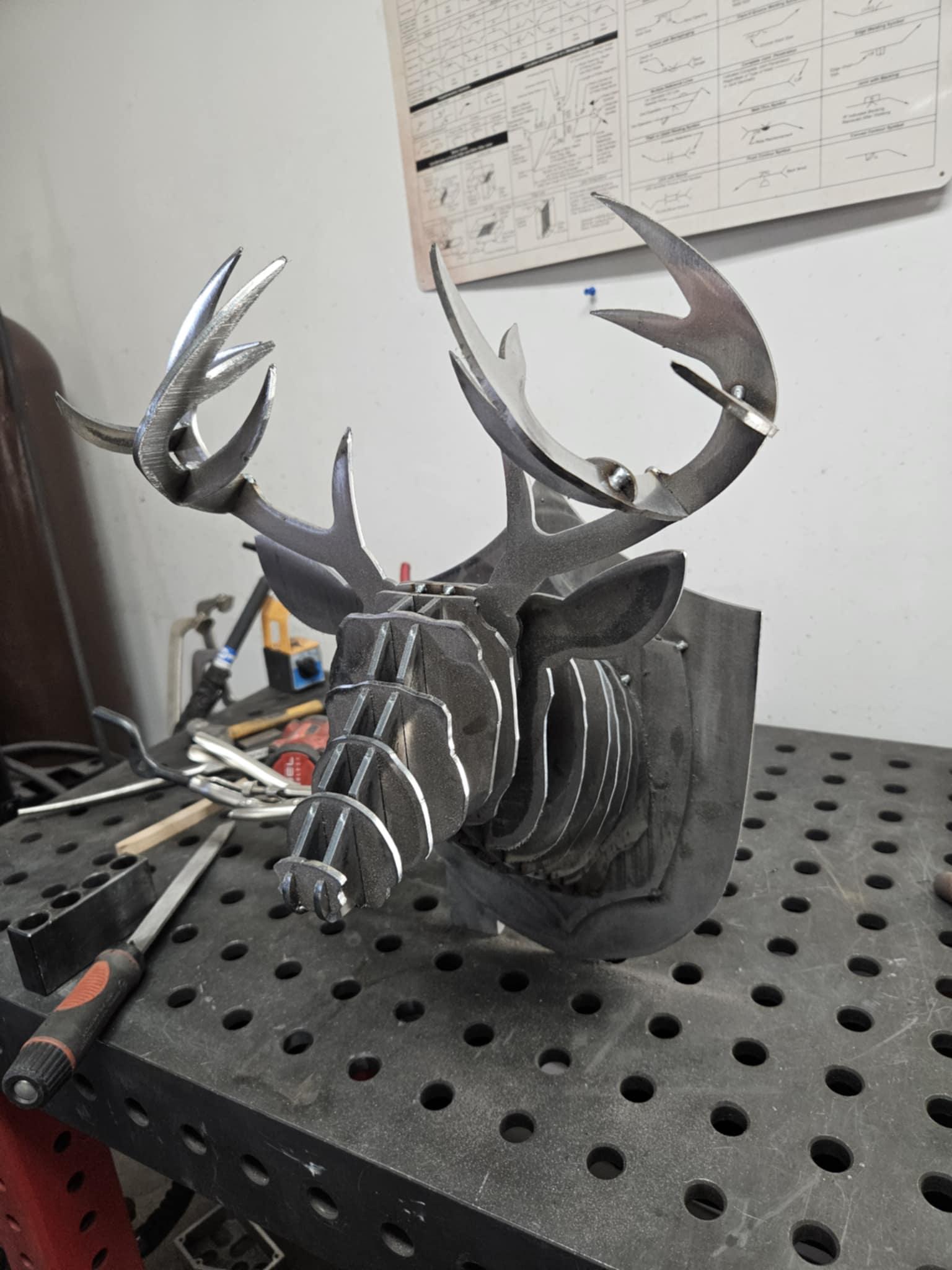 3D Weld-it Deer Head Puzzle Kit – Mild Steel Sculpture Project (1/8", 3 ...