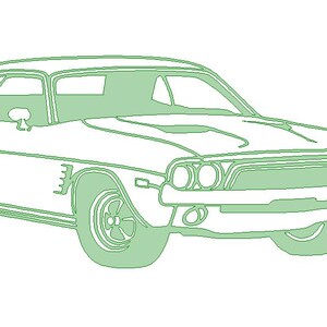 1960s Dodge Challenger DXF File: Laser Cut Muscle Car Sign (digital ...