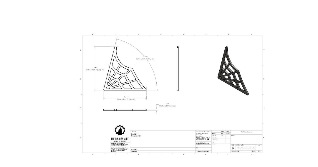 Custom Spider Web Gusset DXF File | Personalized Corner Bracket CAD ...