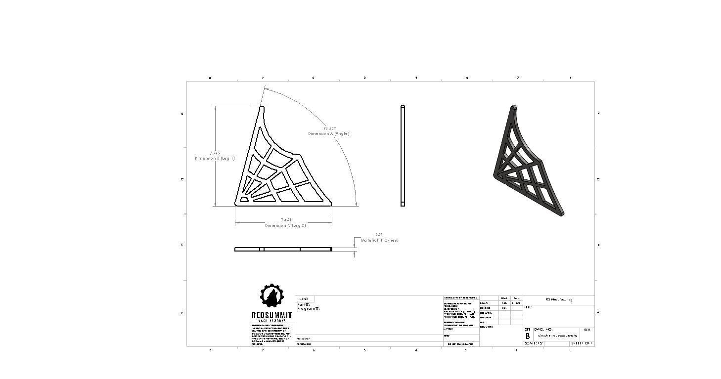 Custom Spider Web Gusset DXF File | Personalized Corner Bracket CAD ...