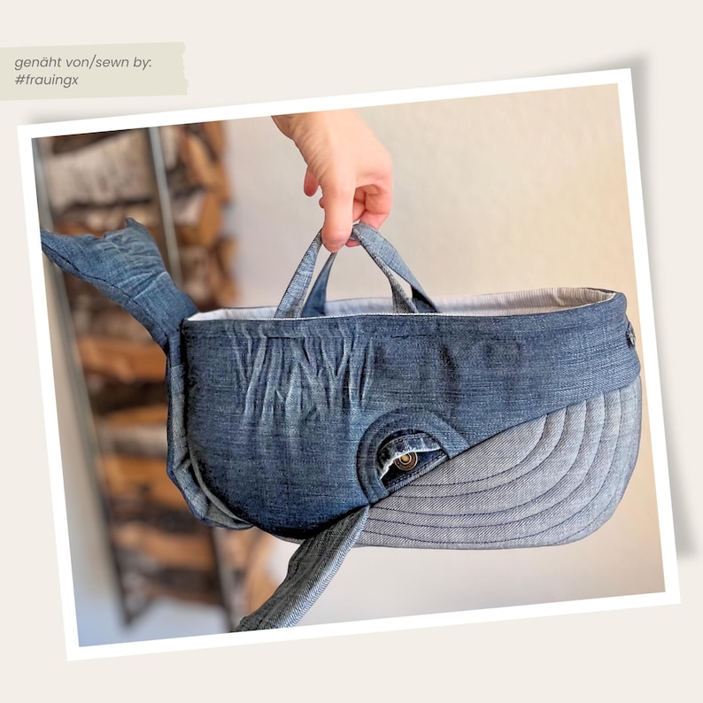 Whale Sewing Pattern, Fabric Basket, Denim Whale Pattern in 2 Sizes ...