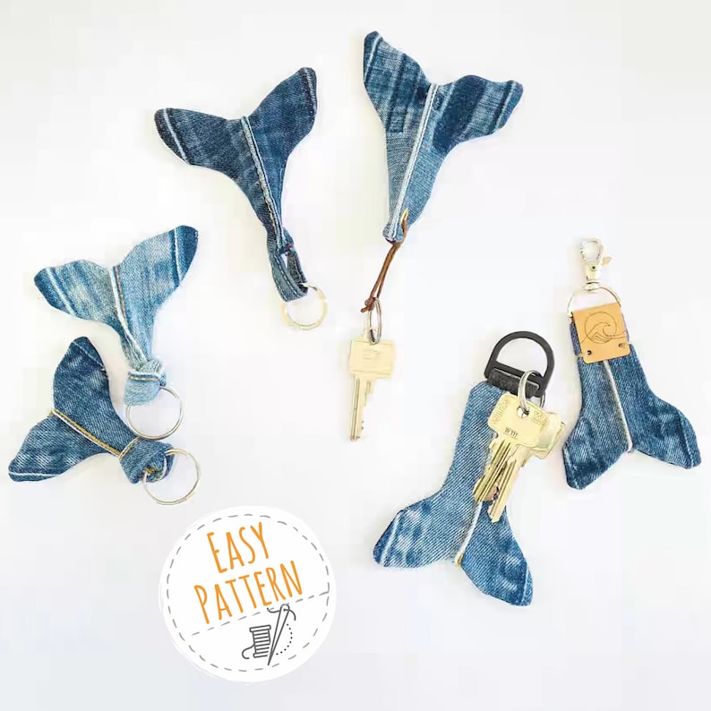 Keychain Pattern / Upcycling Denim / Whale Sewing Pattern + Tutorial ...