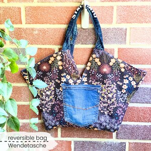Bag Sewing Pattern Pdf, V-shape Shopper, Patchwork + Diagonal Stripes ...