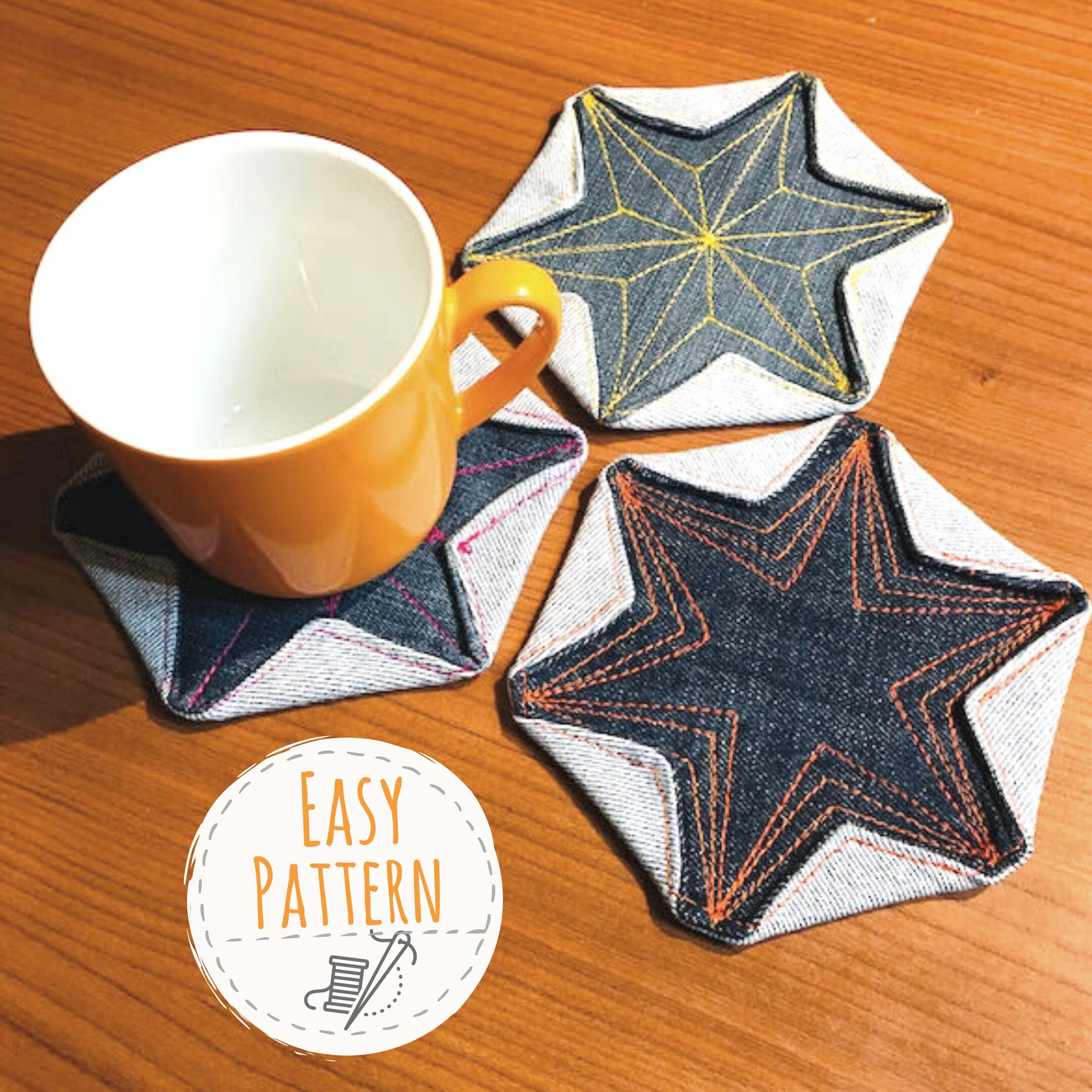Christmas Mug Rug Pattern Fabric Coaster Tutorial 24 - Etsy