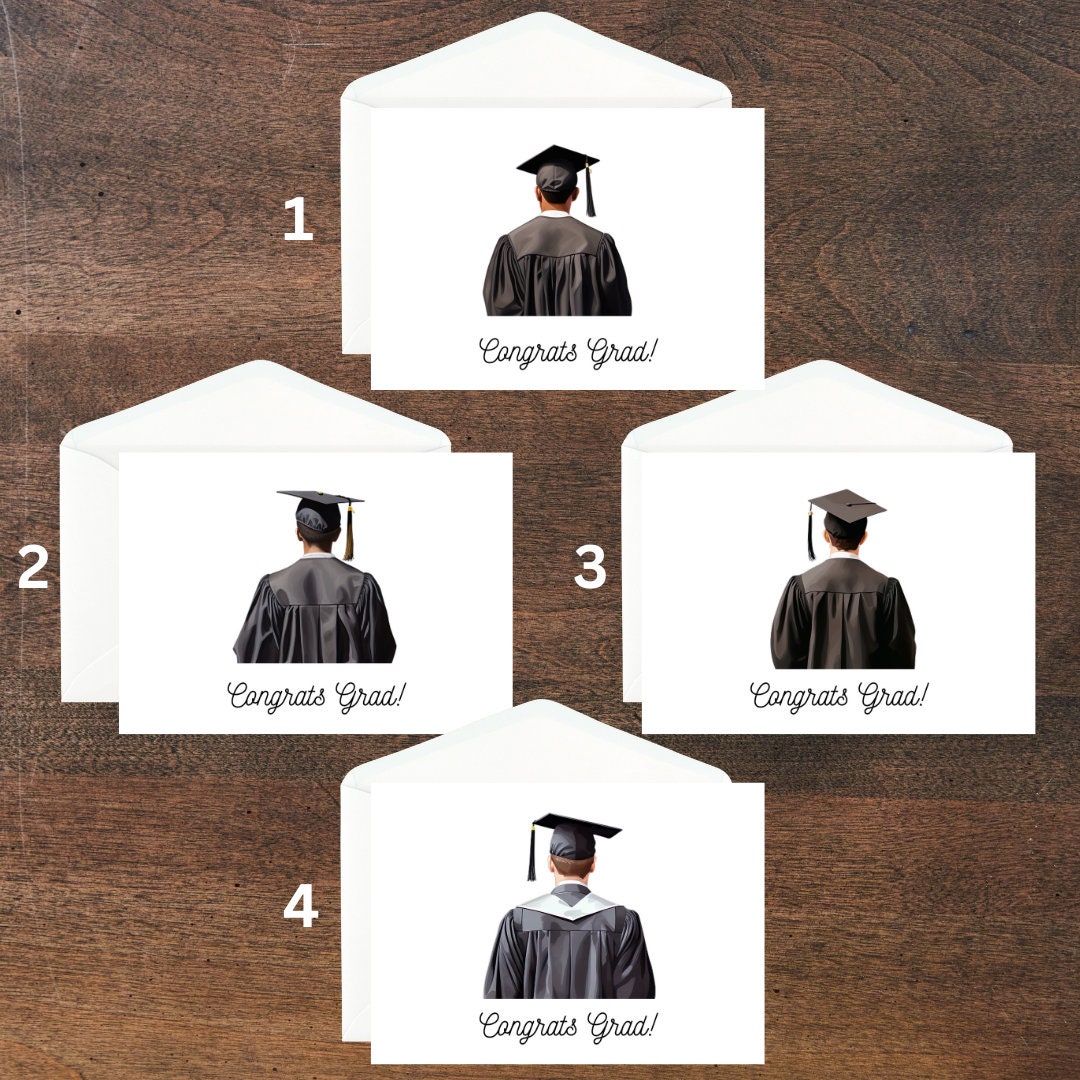 Graduation Card, Custom Grad Card, Congrats Grad, Choose Your Hair ...