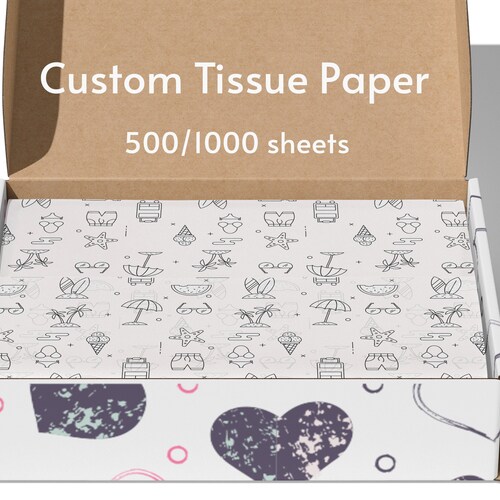 White Tissue Paper Custom Print on Tissue Paper Single | Etsy