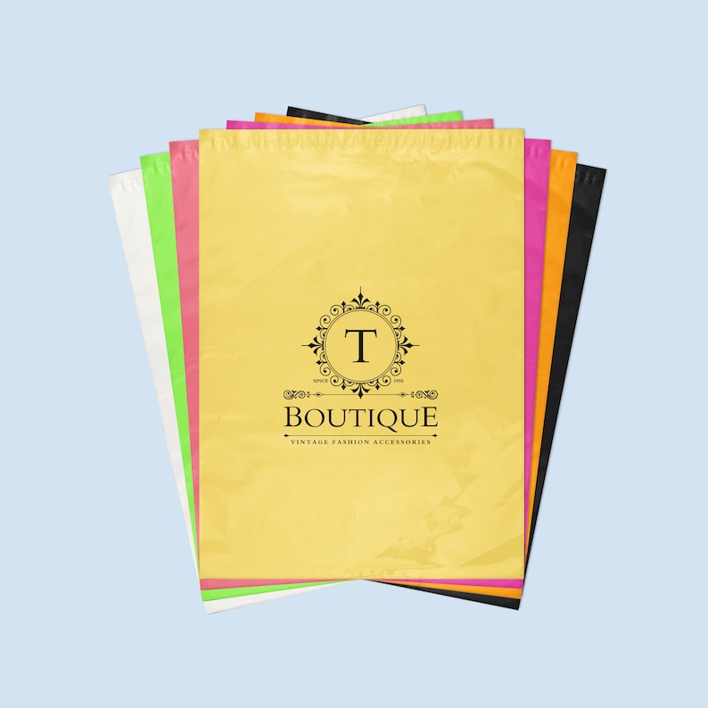 Custom Hot Pink Poly Bags Full Color Print Personalized | Etsy