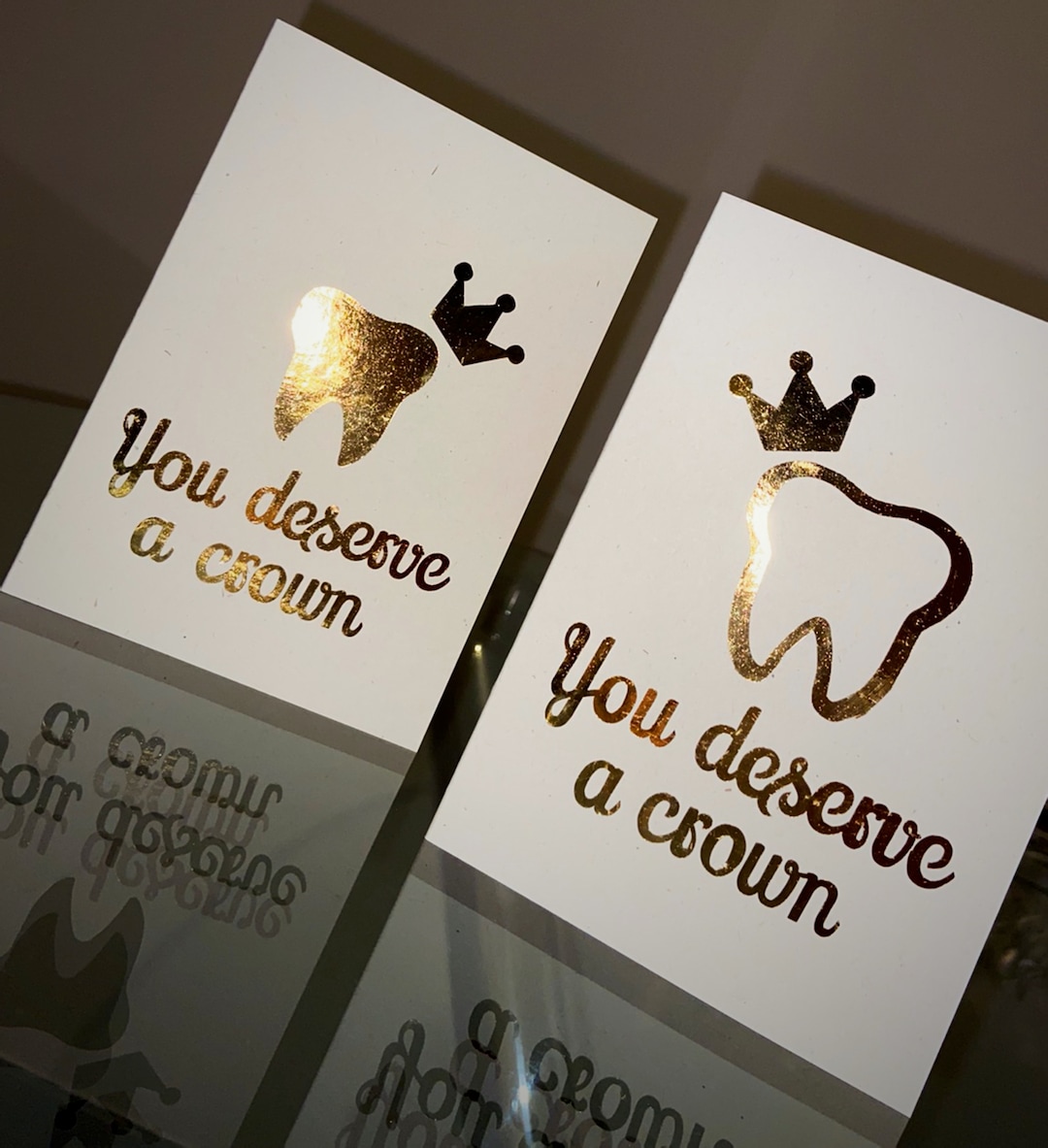 Dental Card, Dentist Card, Tooth Card, Tooth Crown Card, Thank You Card ...