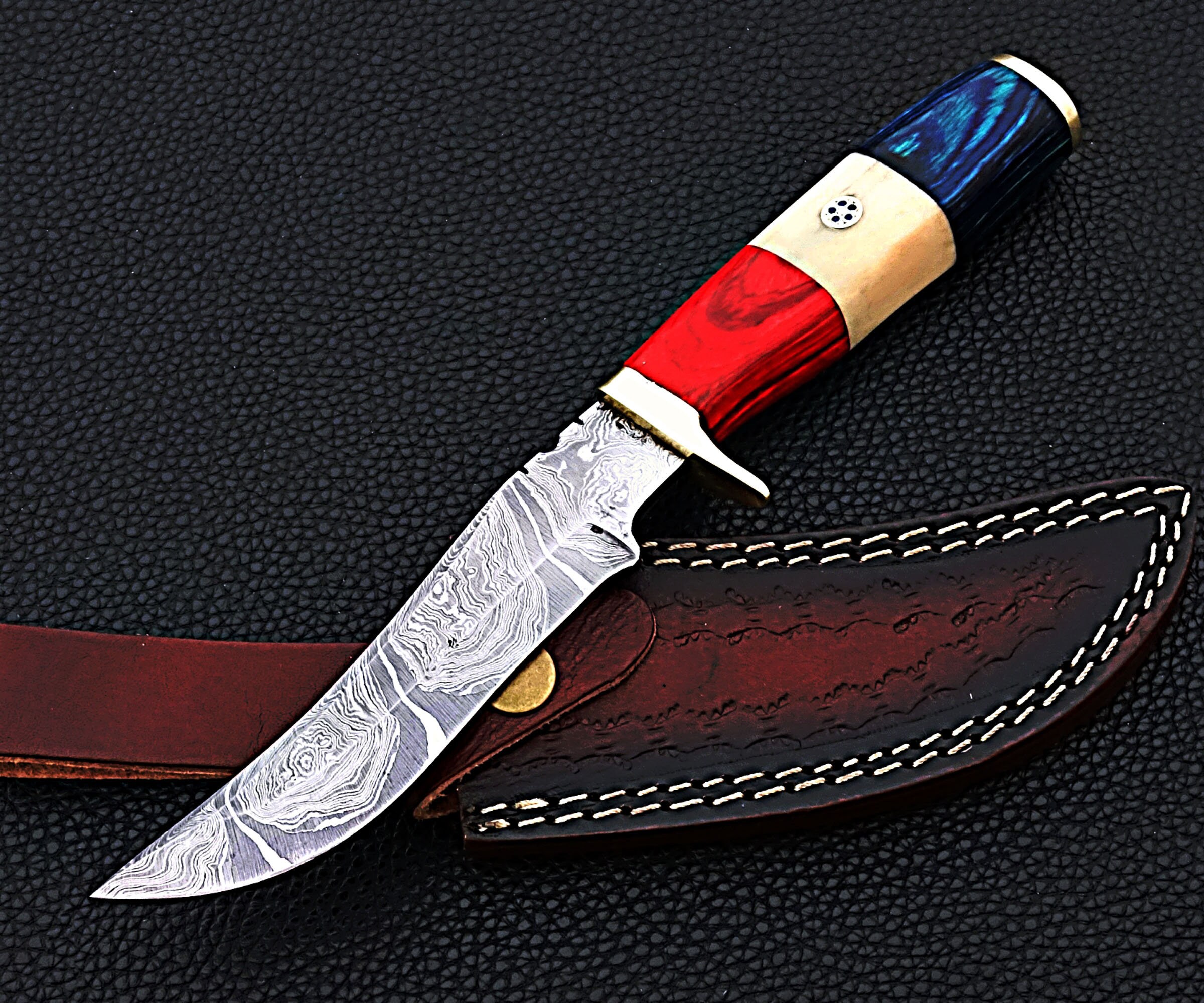 Bone Handle Knife Handmade Damascus Hunting Knife Bone Wood | Etsy