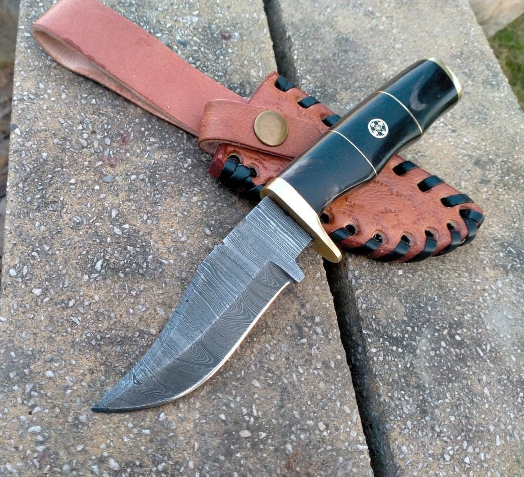 Handmade Buffalo Horn Knife Personalized Knife Damascus - Etsy