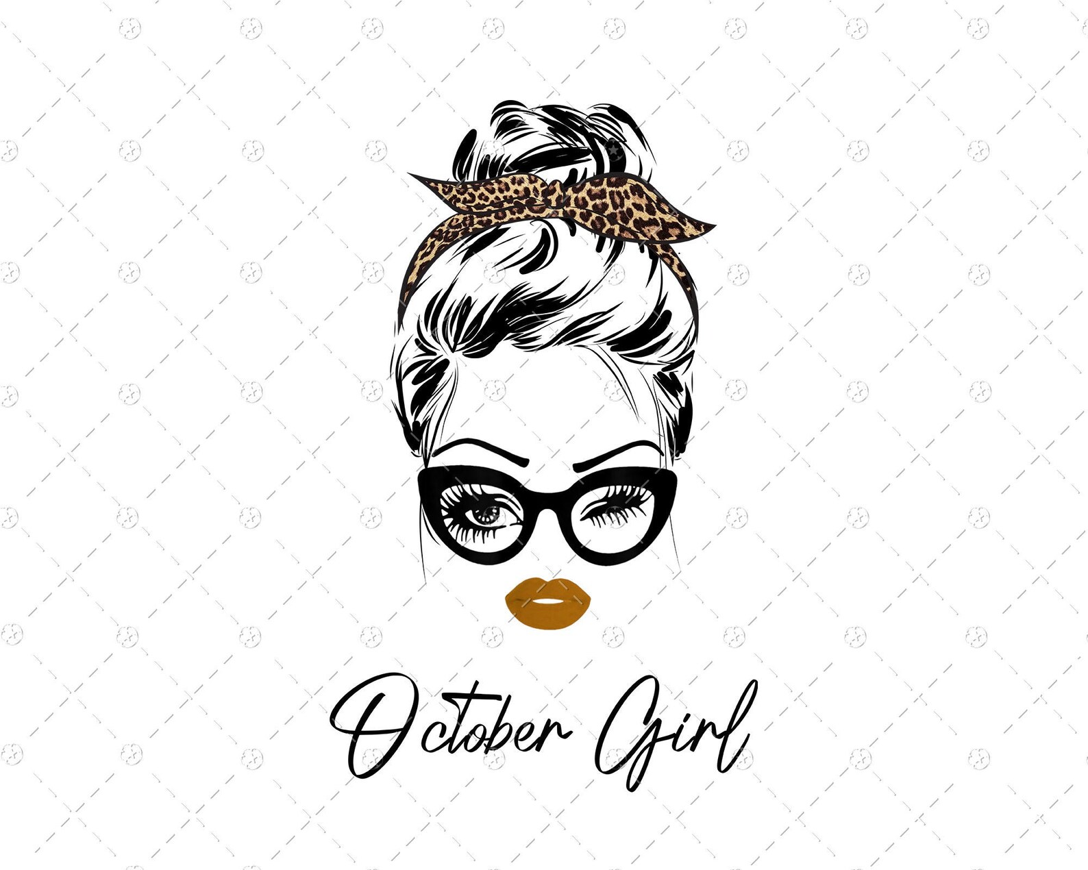 October Girl SVG Leopard Messy Hair Bun Sexy Lips Lady | Etsy October Girl SVG Leopard Messy Hair Bun Sexy Lips Lady | Etsy