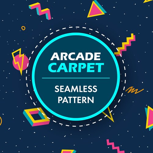 Retro Arcade Carpet Pattern Seamless / Repeating Image 80s | Etsy