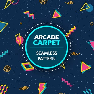 Retro Arcade Carpet Pattern Seamless / Repeating Image 80s Memphis ...