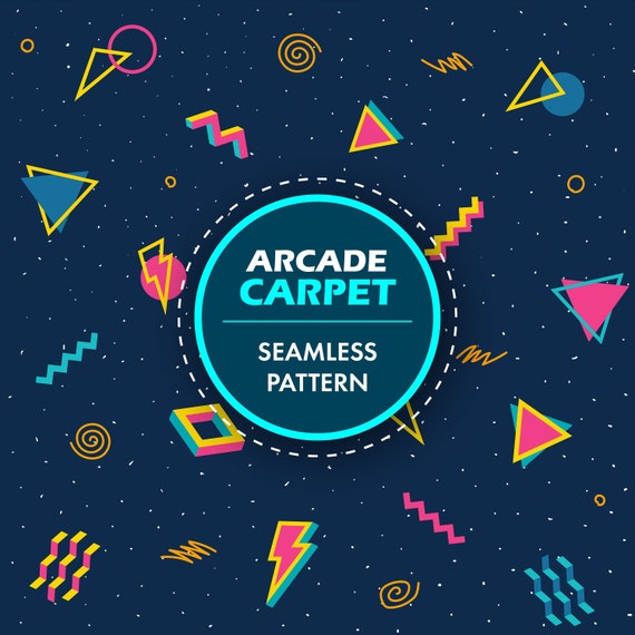 Retro Arcade Carpet Pattern Seamless / Repeating Image 80s - Etsy