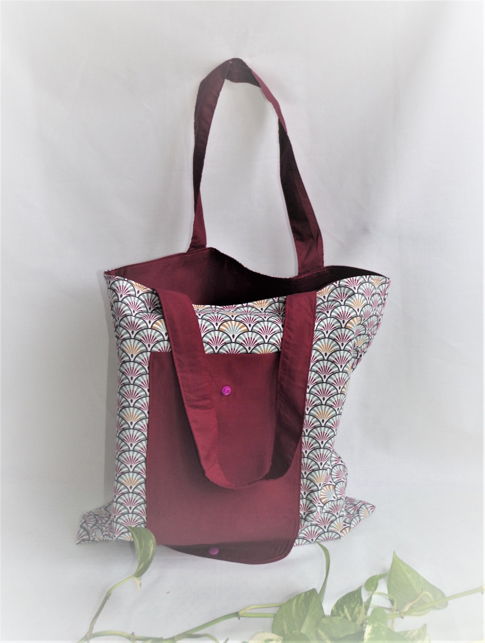 Sac de courses réversible en coton | Etsy