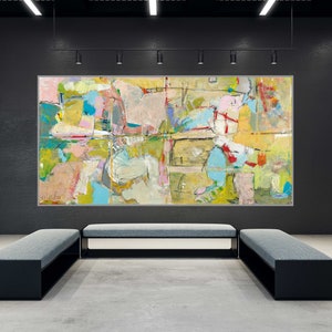 Long Canvas Art, Original Painting Print on Canvas, Large Canvas Print ...