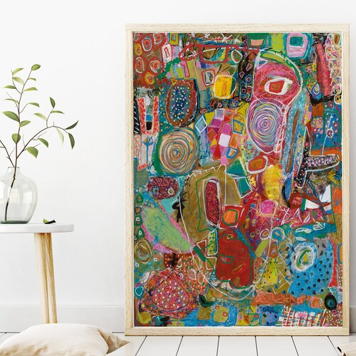 Large Abstract Collage Wall Art Print on Canvas | Etsy