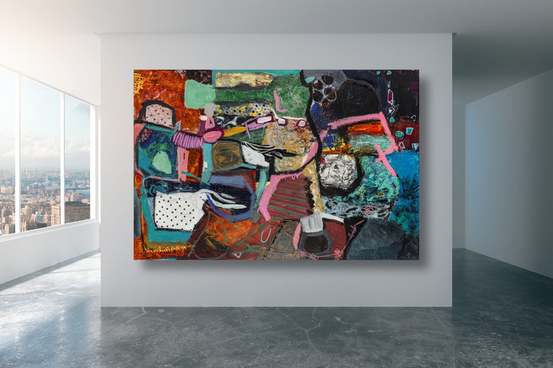 Print on Canvas Large Abstract Art Mixed Technique Art - Etsy