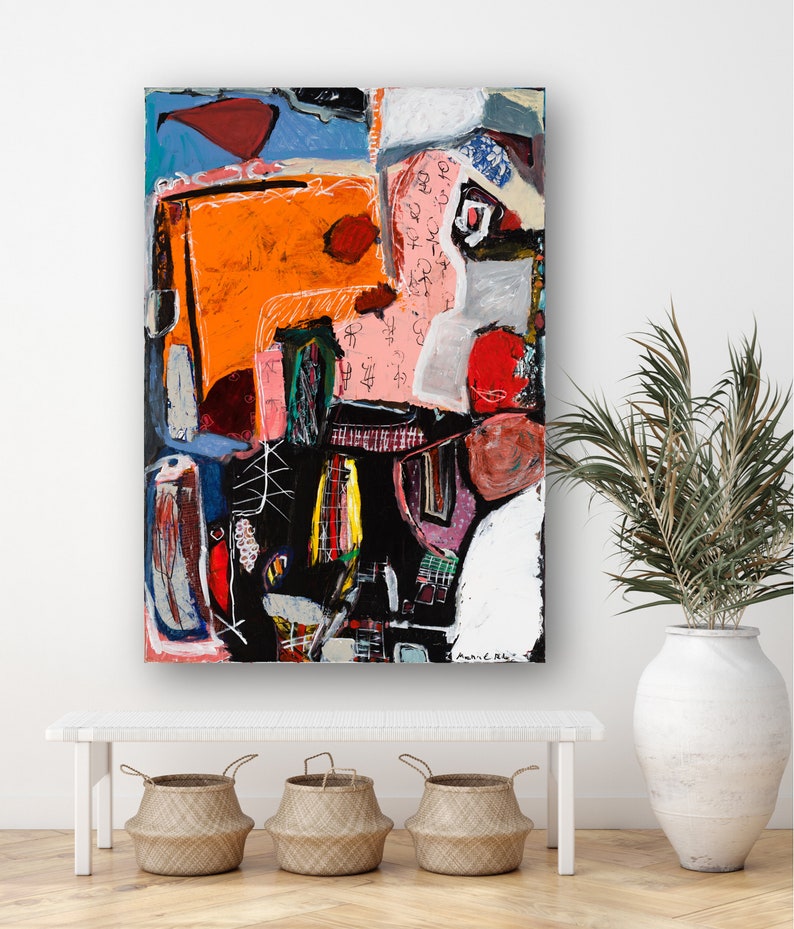 Large Abstract Art Canvas Art Abstract Wall Art Israeli - Etsy