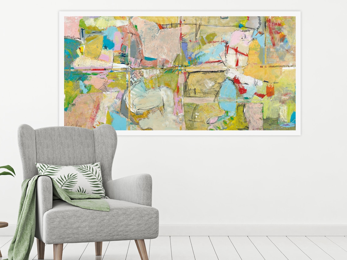 Long Canvas Art Original Painting Print on Canvas Large - Etsy