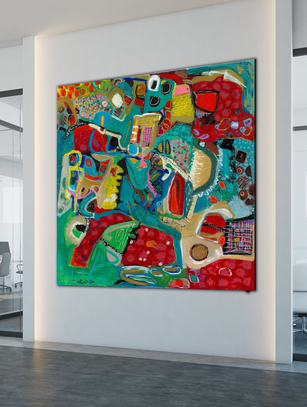 Abstract Painting, Giclee Print, Modern Wall Art, Square Art Print ...
