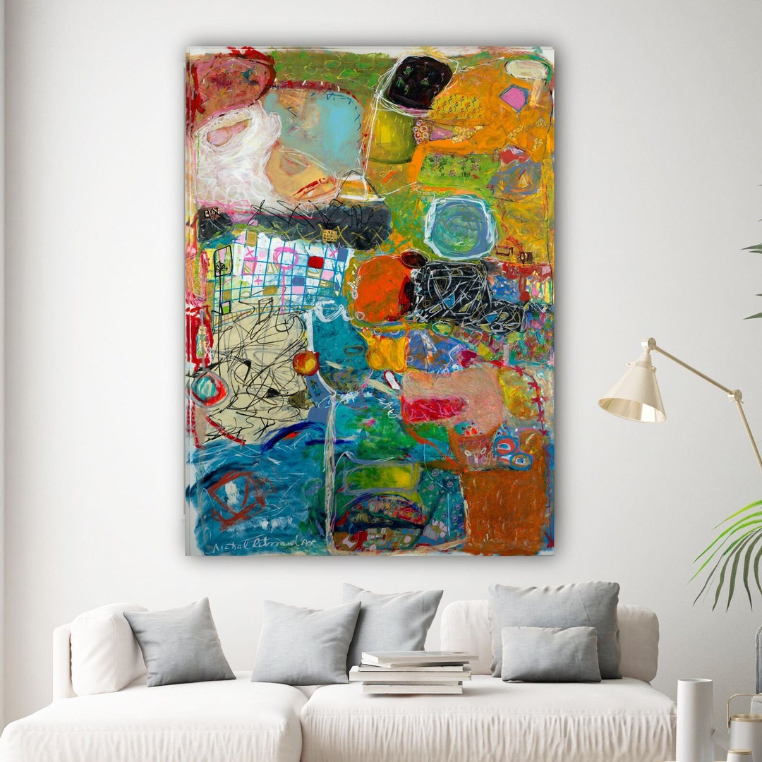 Large Abstract Print on Canvas, Original Print Art, Modern Abstract ...