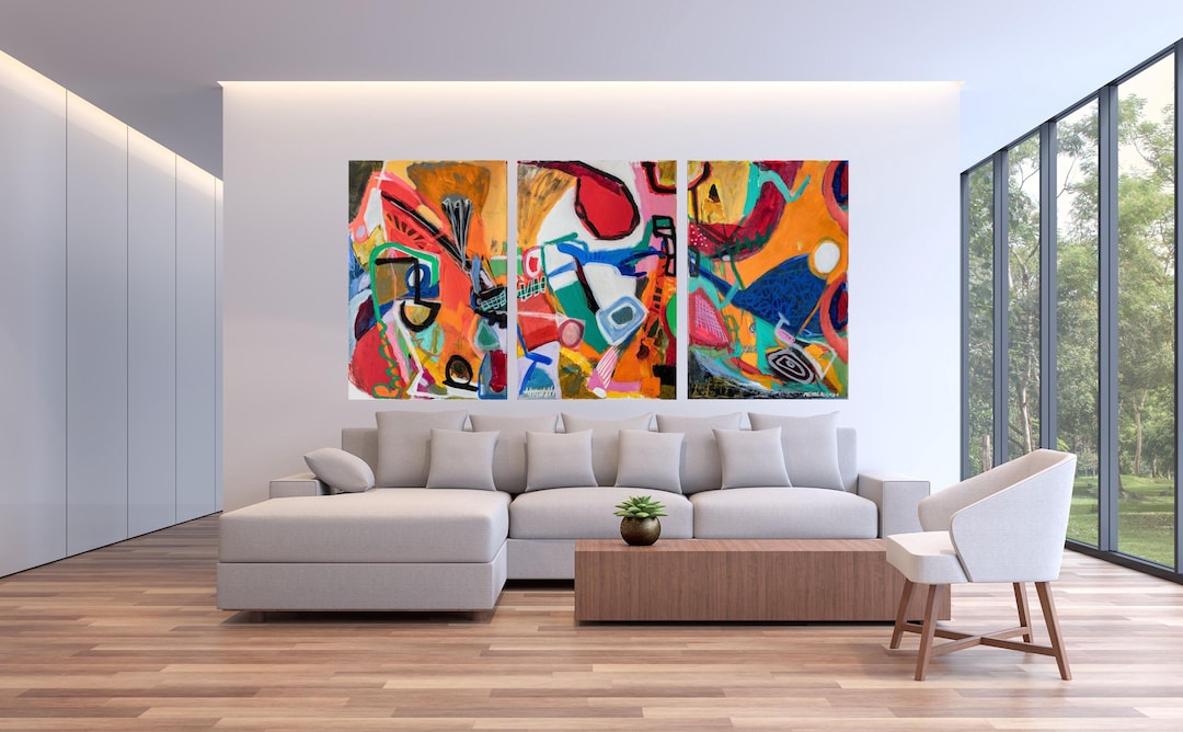 Triptych Original Art, Canvas Prints, Home Decor, Modern Art, Abstract ...