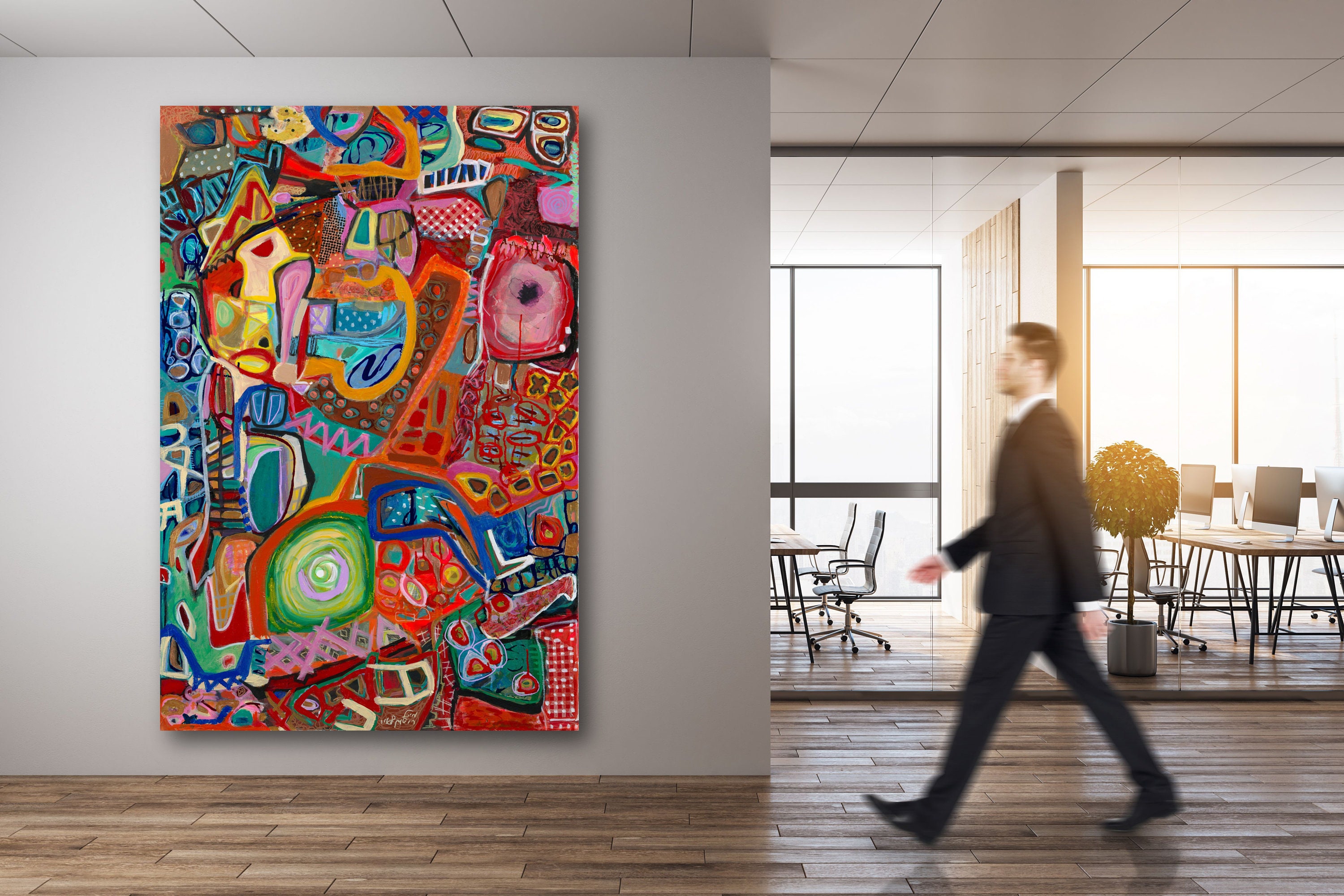 Over the Rainbow - Abstract Expressionism Canvas Print, Modern Home ...
