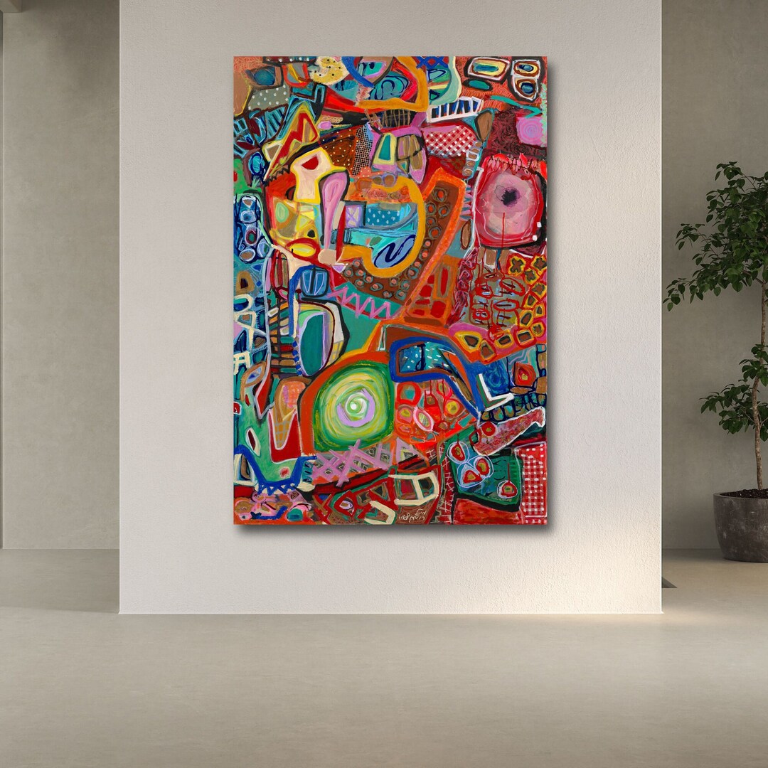 Over the Rainbow - Abstract Expressionism Canvas Print, Modern Home ...