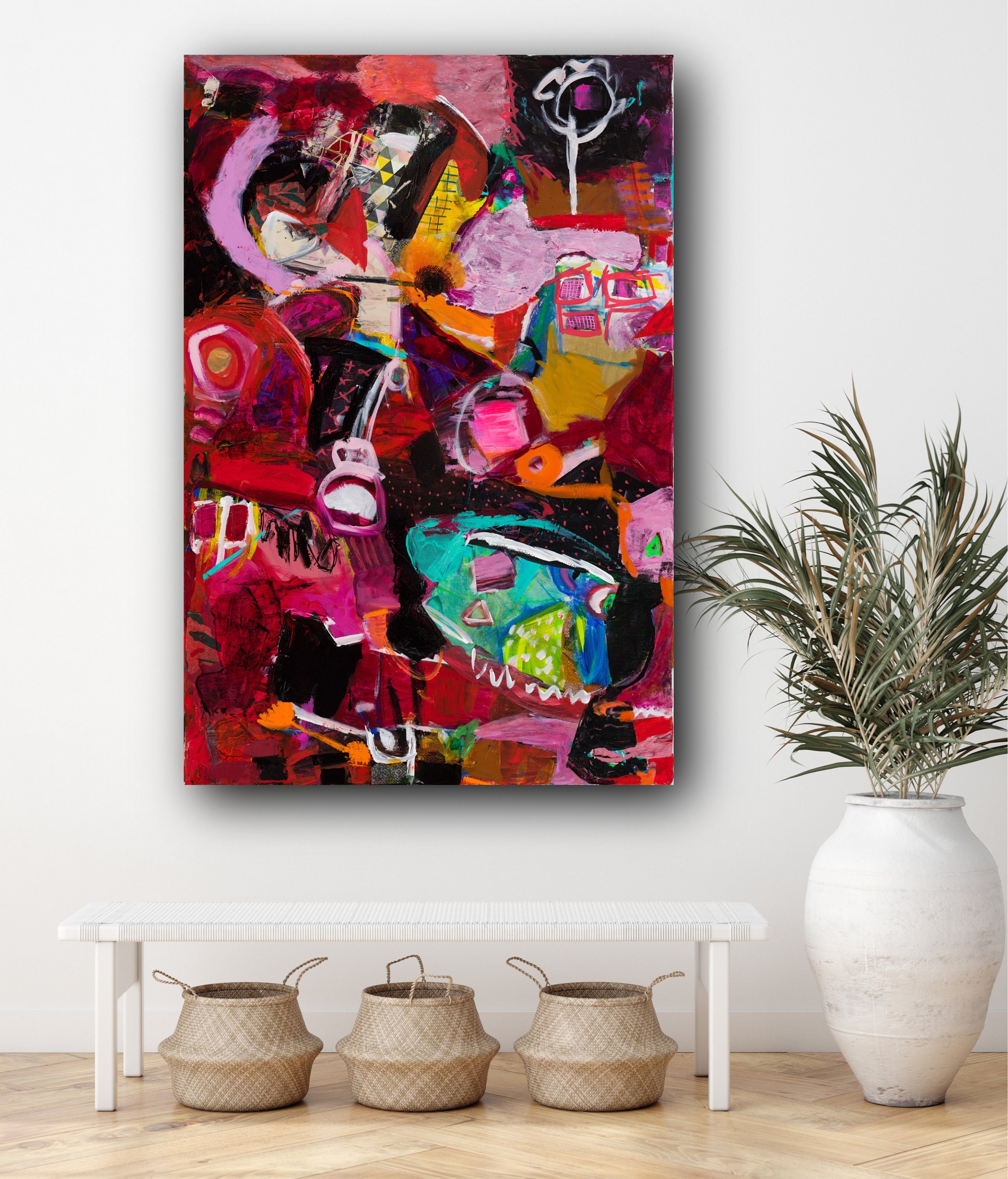 Canvas Wall Art, Colorful Painting, Fine Art Print, Abstract Textured ...