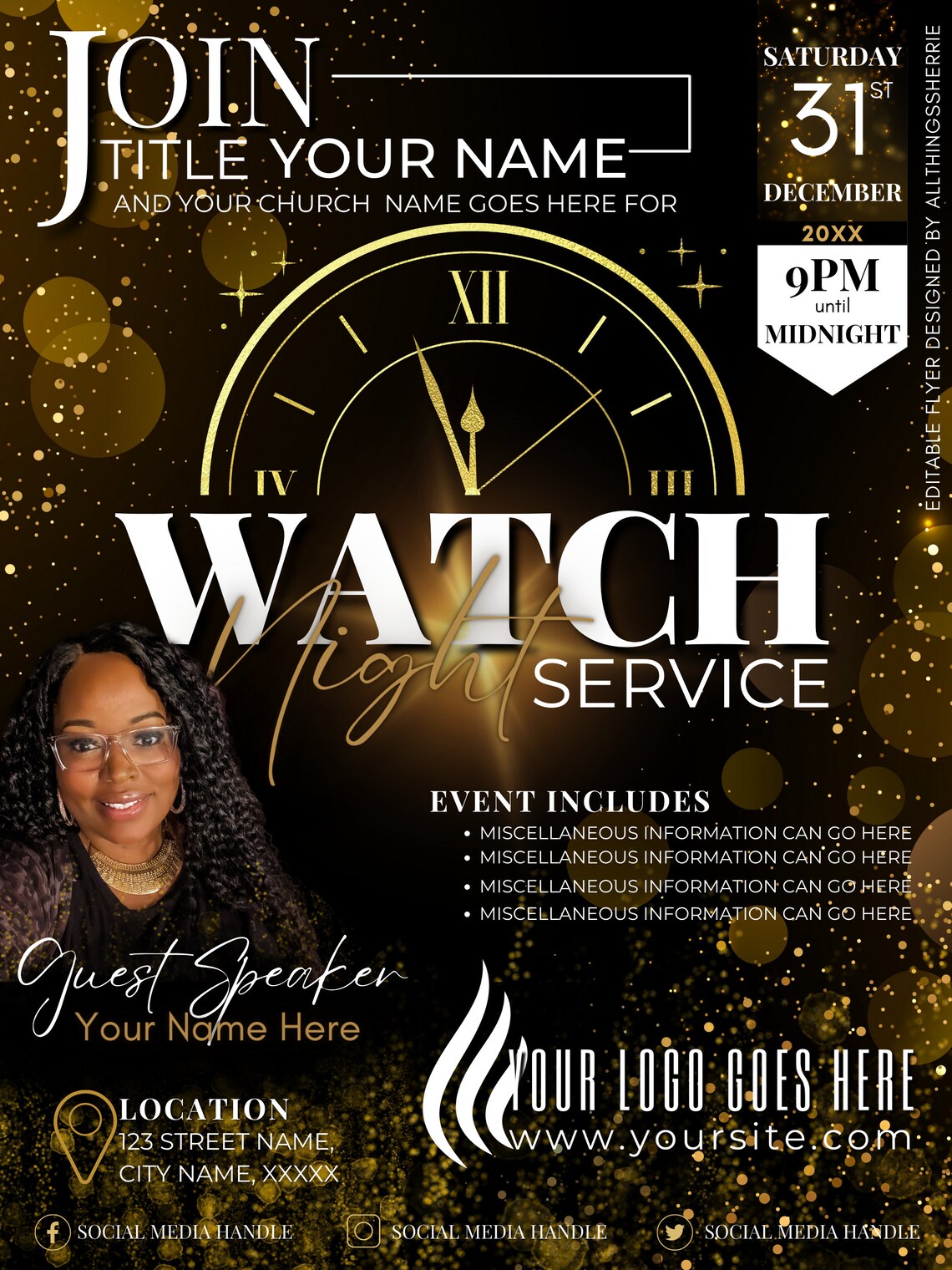 DIY Church Flyer Template for Canva Pastor Appreciation, Church ...