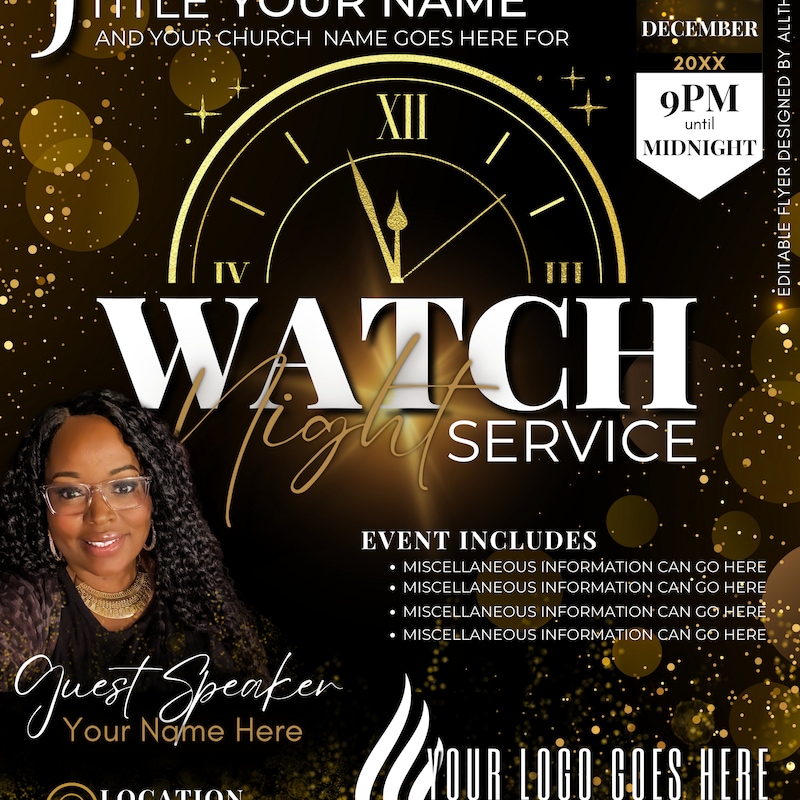 Watch Night Service Flyer - Etsy