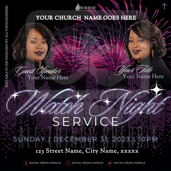 Watch Night Service Flyer - Etsy