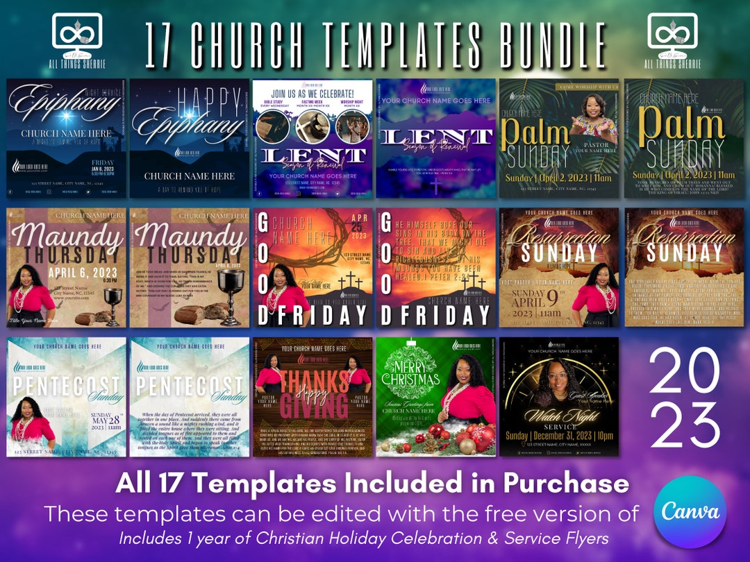 DIY Church Flyer Bundle Templates for Canva, Church Conference ...