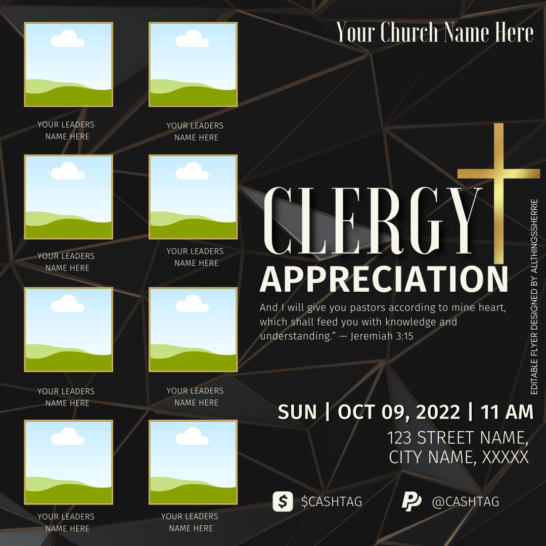 DIY Church Flyer Template for Canva Pastor Appreciation, Church ...