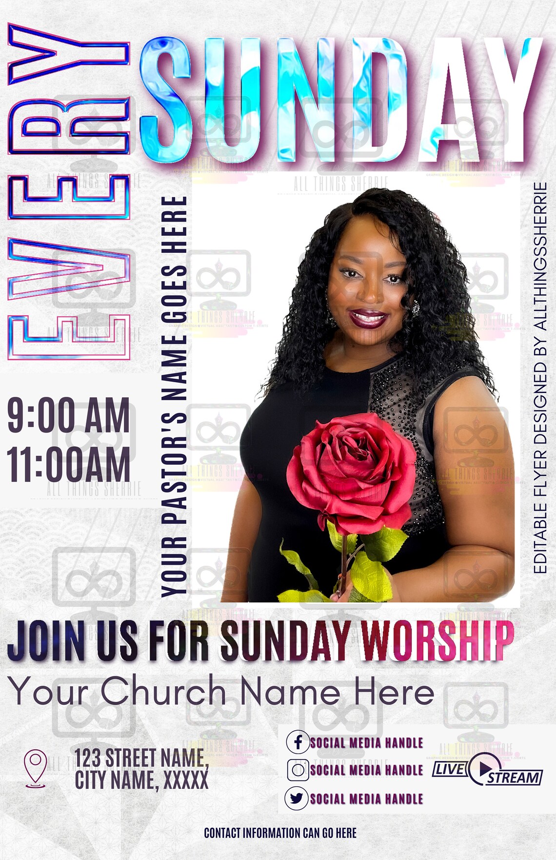 2 DIY Church Flyer Templates for Canva Pastor Appreciation, Church ...