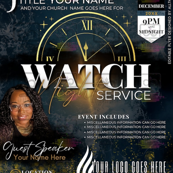 Watch Night Service Flyer - Etsy