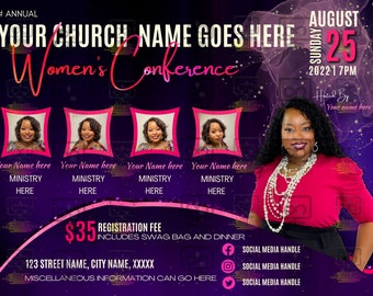 DIY Church Flyer Template for Canva Pastor Appreciation, Church ...